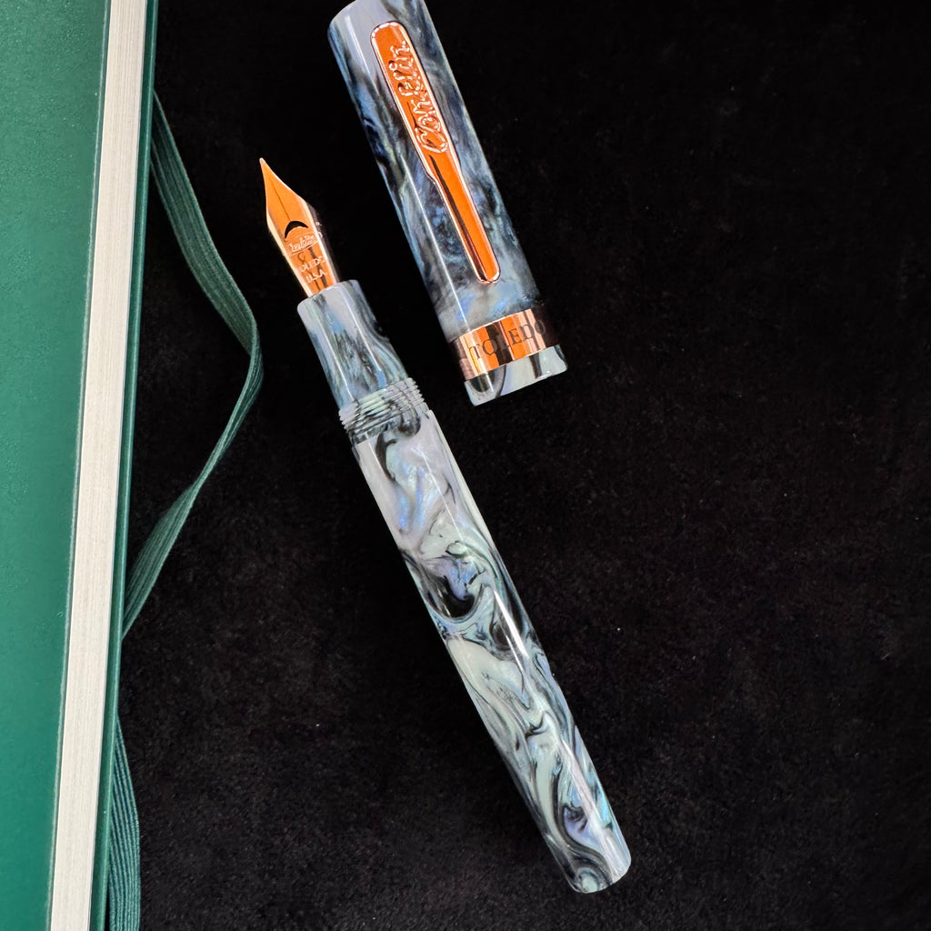 Conklin Toledo Limited Edition Blue Abalone Fountain Pen | Rose Gold Trim