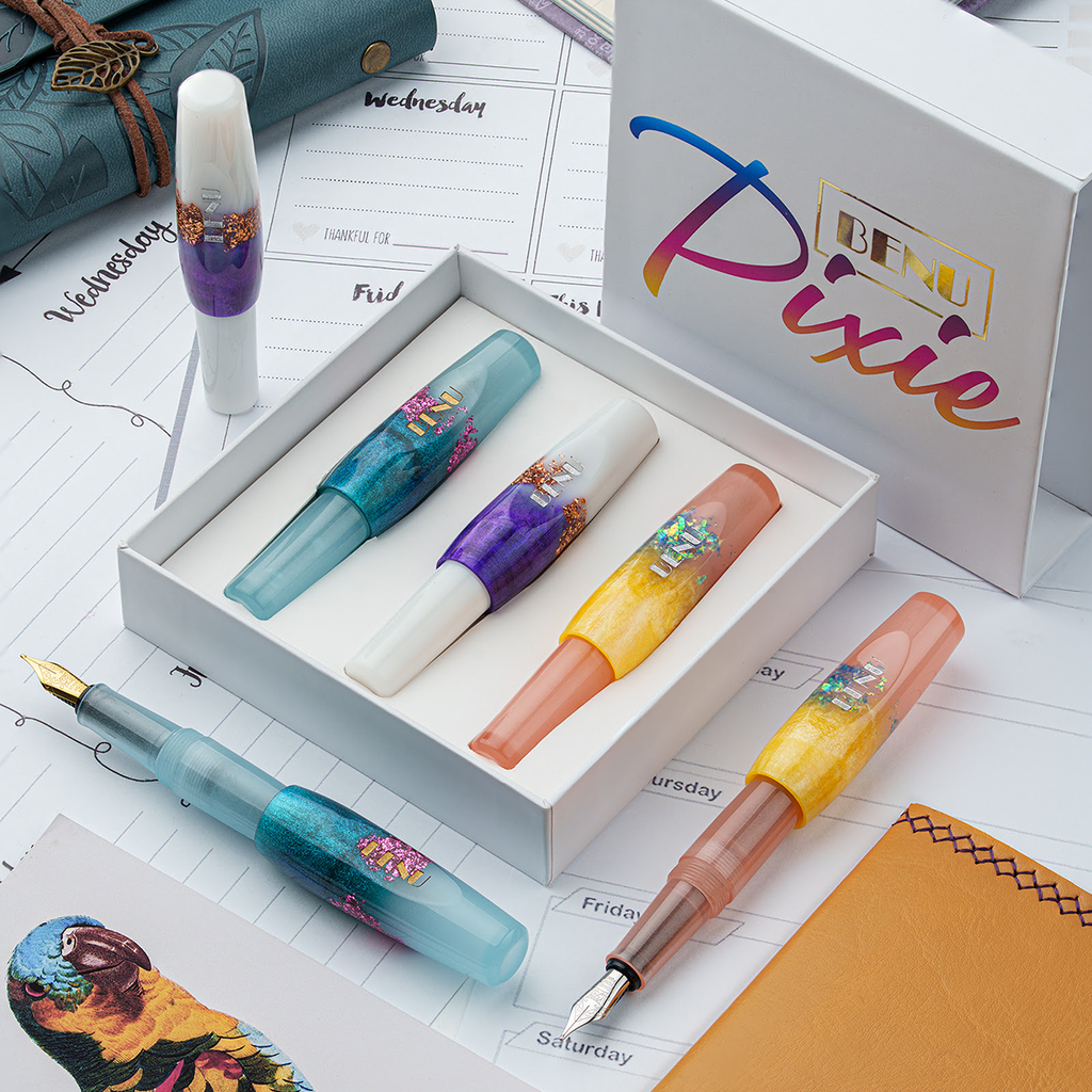 Benu Luminous Haze Pixie Collection – Glow-in-the-Dark Fountain Pen Set