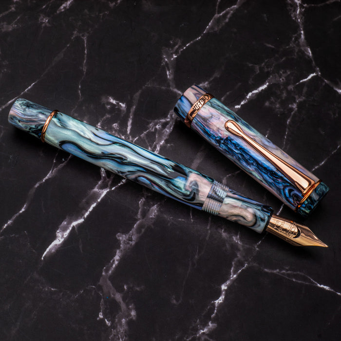 Conklin Duragraph Fountain Pen - Brooks Red Abalone - Rose Gold Plated