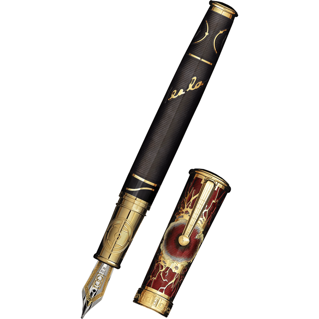David Oscarson Tesla Fountain Pen - Translucent Black - Gold Trim