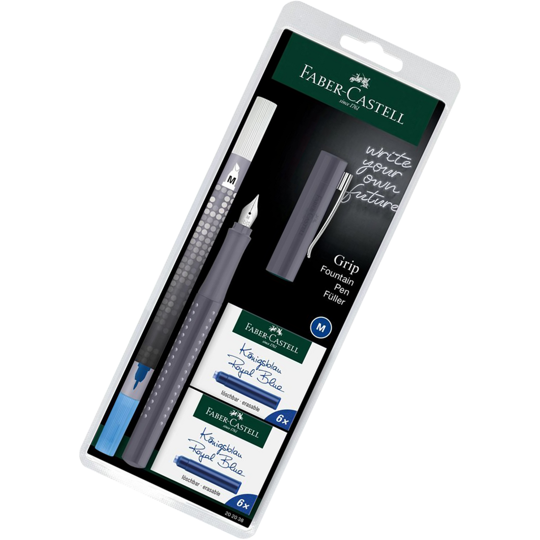 Faber-Castell GRIP Fountain Pen - Dapple Grey | Ergonomic Writing
