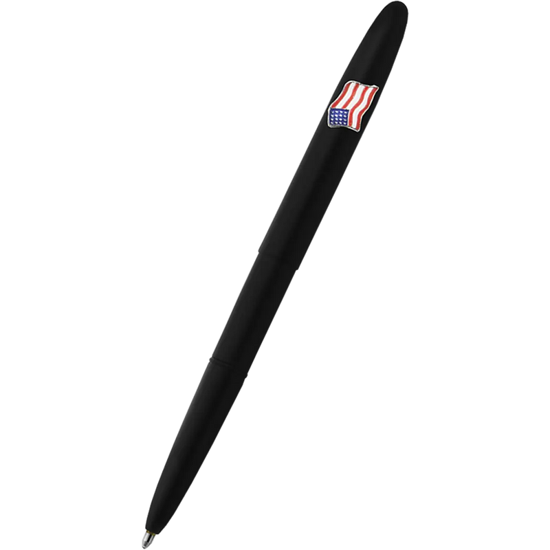 Fisher Space Pen Matte Black Bullet with American Flag Ballpoint Pen