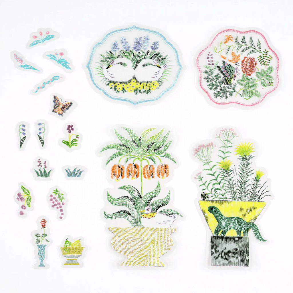 Hobonichi Transparent Embroidery Sticker Set – Iyo Okumi My Garden ...