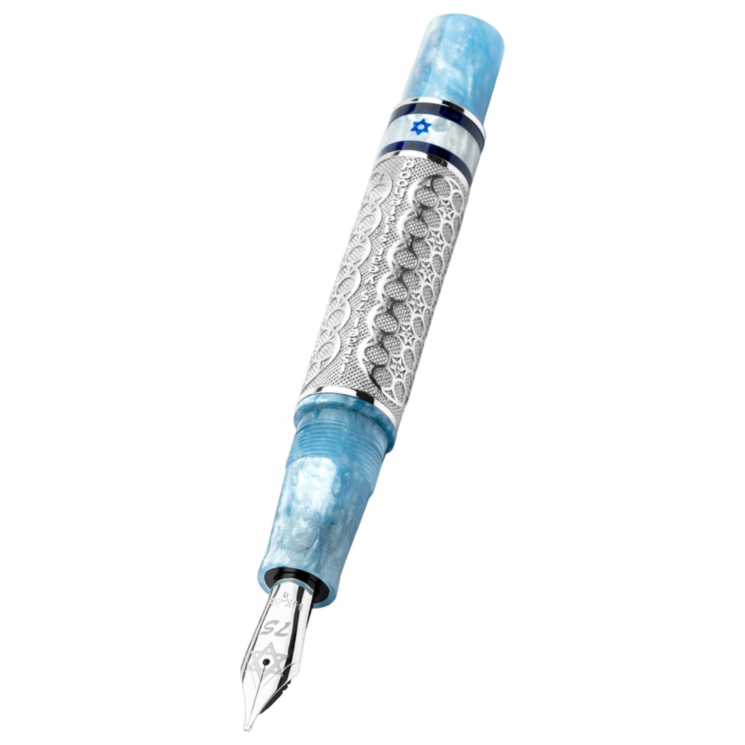 Leonardo Israel 75 Years Fountain Pen - Chai 1k Bronze - Rhodium Trim