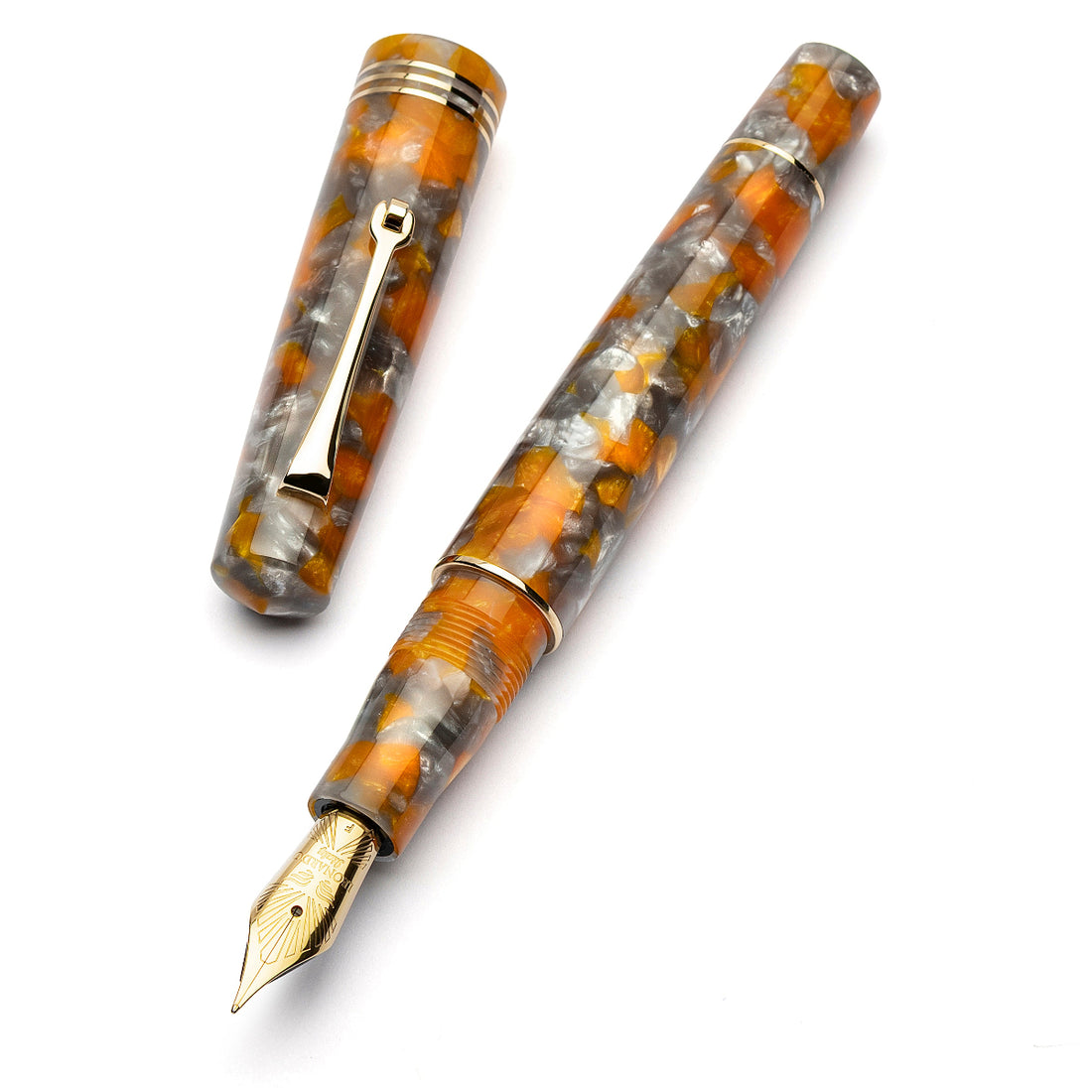 Leonardo Momento Zero Lava e Cenere Fountain Pen – Gold Trim