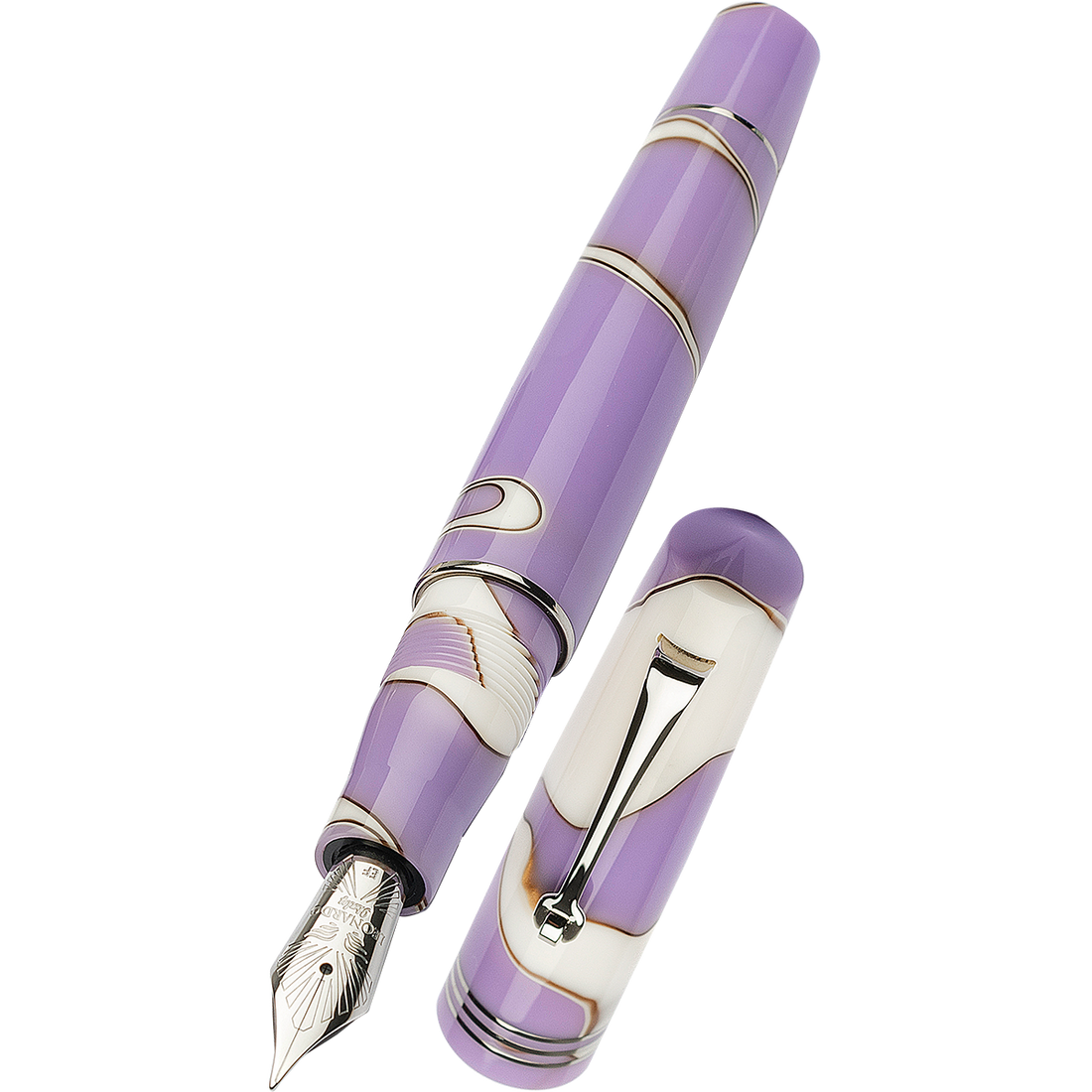 Leonardo Momento Zero Fountain Pen - Nuvola Lilac - Silver Trim - Stee