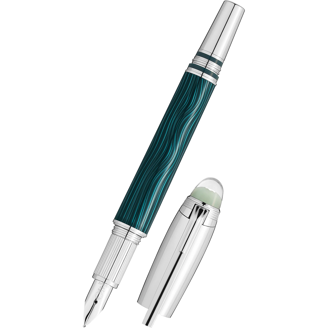 Montblanc Starwalker PolarGreen Metal Fountain Pen Visionary Design in ...