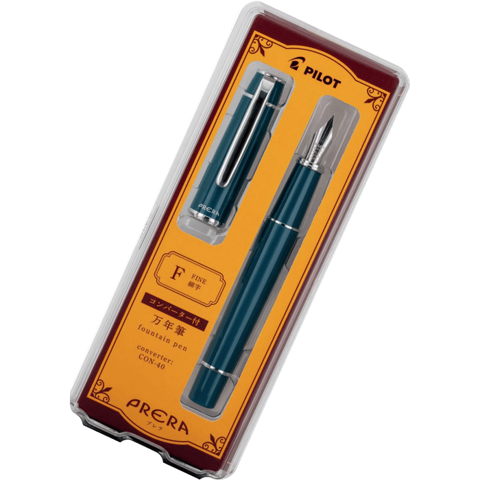 Pilot Prera Teal Fountain Pen Cool-Toned Resin & Smooth Writing Experience