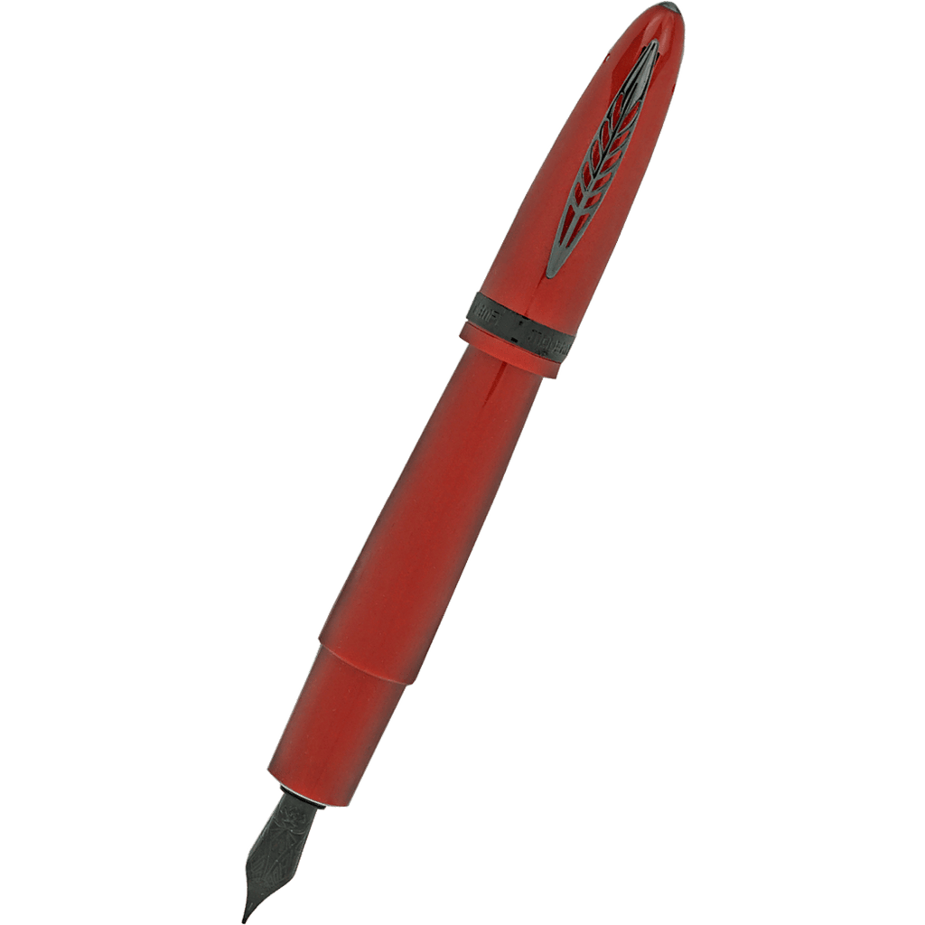 Pineider Modern Times Fountain Pen - Italy Racing Red - Black Trim ...