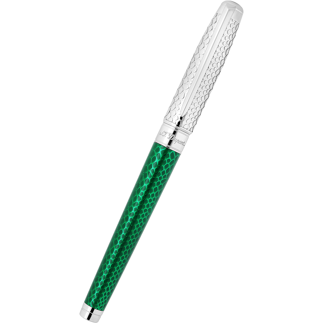 S T Dupont Line D Fountain Pen - Wild Eternity - Green Snake Skin (Lar