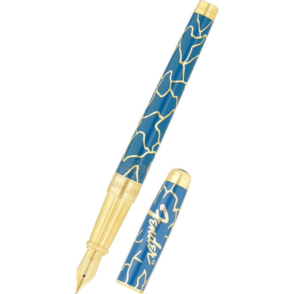S.T. Dupont Line D Fountain Pen – Eternity Fender Blue & Gold (Large ...
