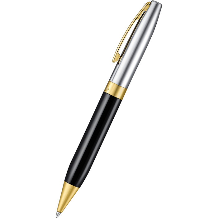 Sheaffer Legacy Ballpoint Pen - Black & Chrome Cap with Gold PVD Trim