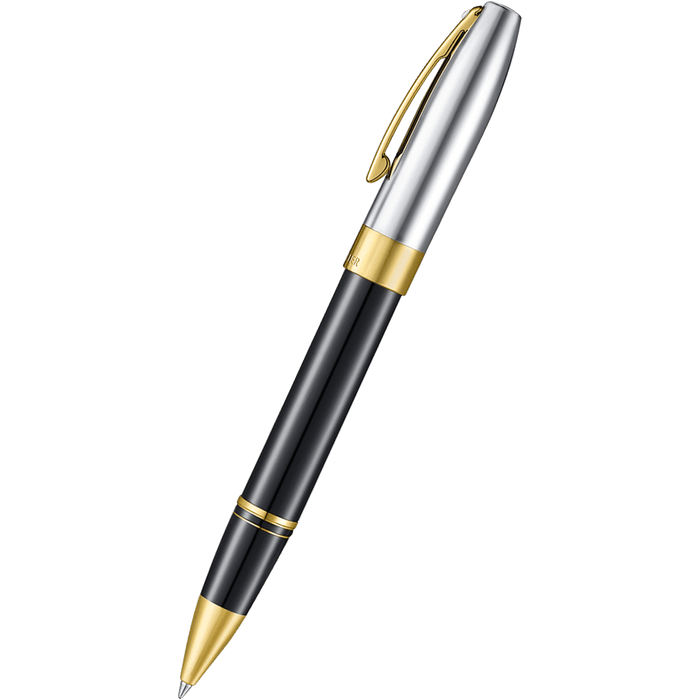 Sheaffer Legacy Rollerball Pen - Black & Chrome Cap with 14K Gold PVD Trim