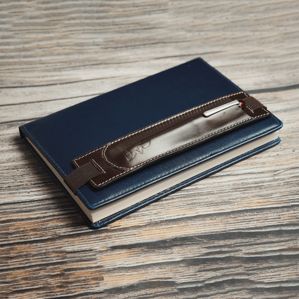 Yak Leather Elastic Pen Holder Single Pen Sleeve - Chocolate