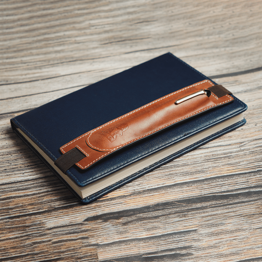 Yak Leather Elastic Pen Holder Single Pen Sleeve - Tan
