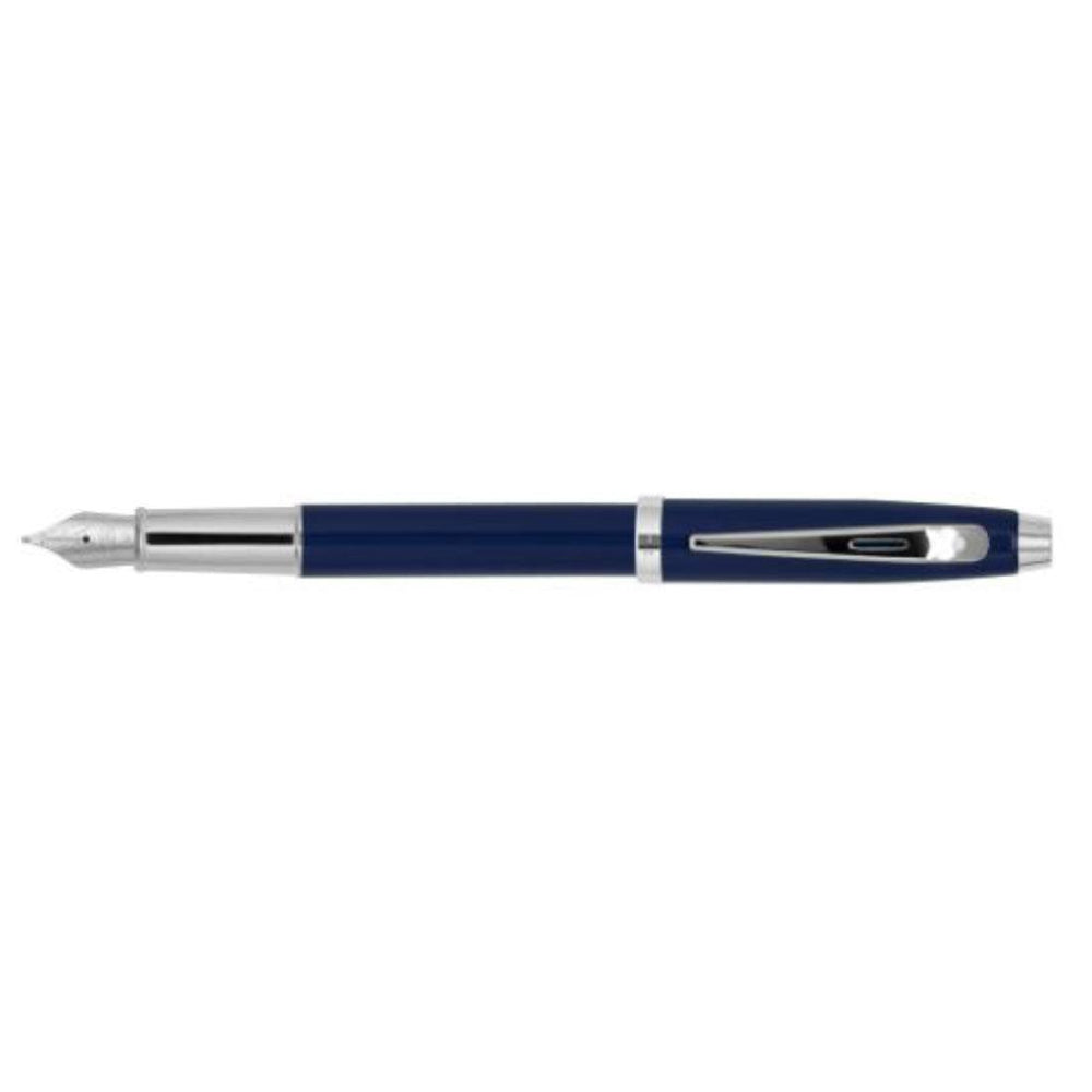 Sheaffer 100 Fountain Pen - Glossy Blue Lacquer - Medium Nib - Pen ...