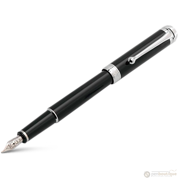 Aurora Talentum Finesse Fountain Pen - Black - Chrome Trim