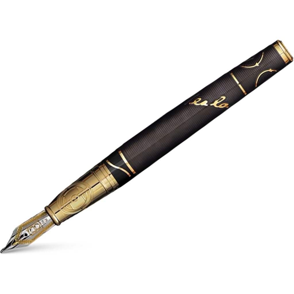 David Oscarson Tesla Fountain Pen - Translucent Black - Gold Trim - Pen ...