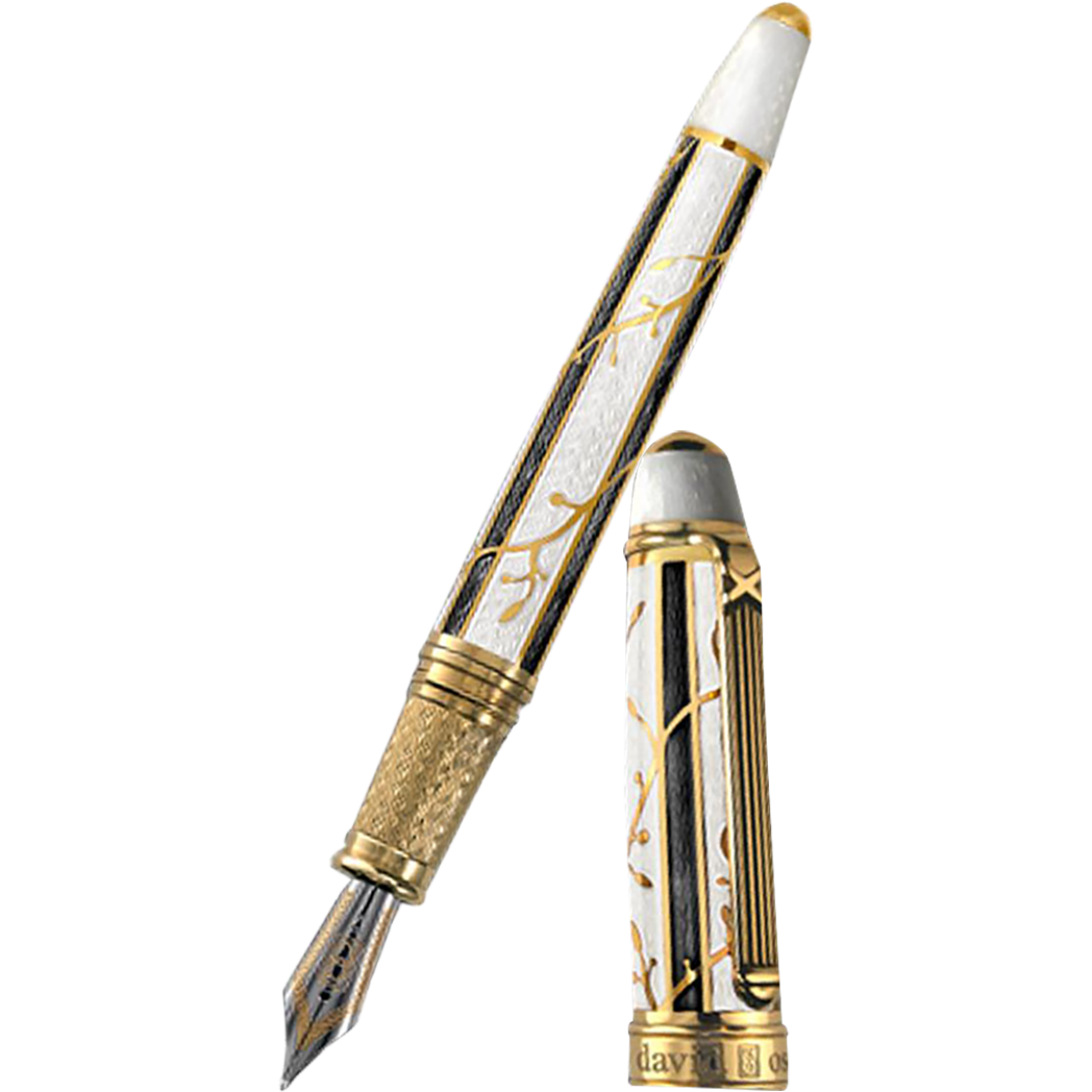 David Oscarson Trellis Fountain Pen - Limited Edition - White & BlacK ...