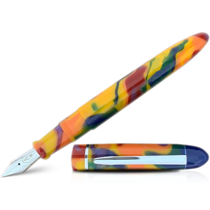 Edison Menlo Fountain Pen - Fingerpaints - Medium / Stainless Steel ...