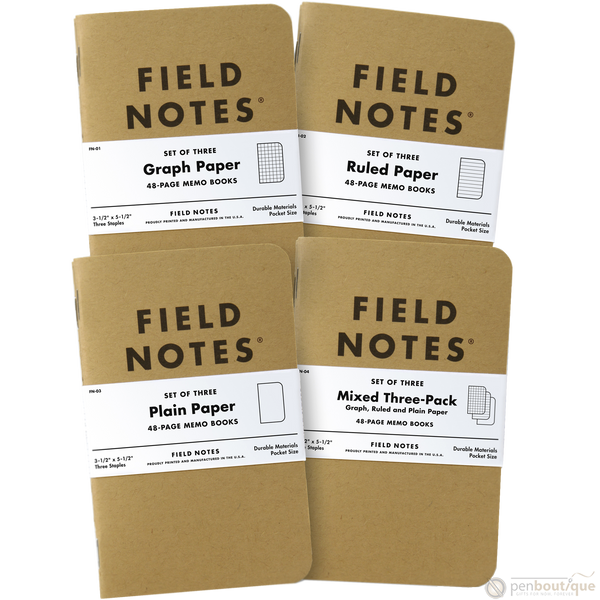 Field Notes Brand Original Plain 3-pack 3½" × 5½" - Pen Boutique Ltd