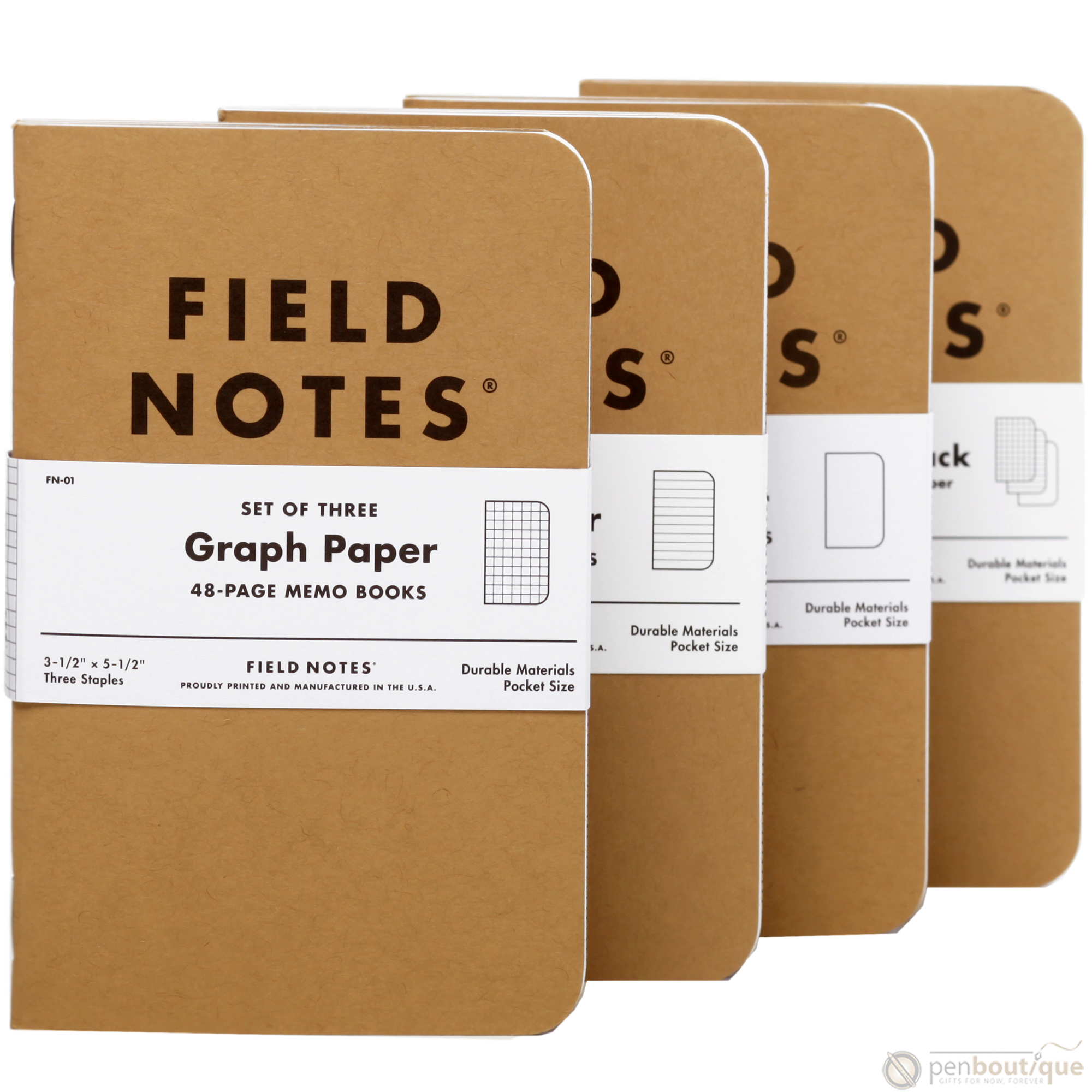 Field Notes Brand Original Graph 3-pack 3½" × 5½"