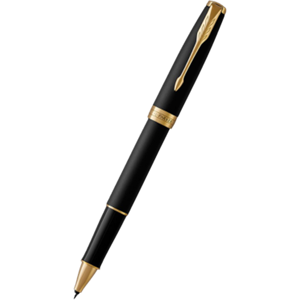 Parker Sonnet Matte Black with Gold Trim Rollerball Pen - Pen Boutique Ltd