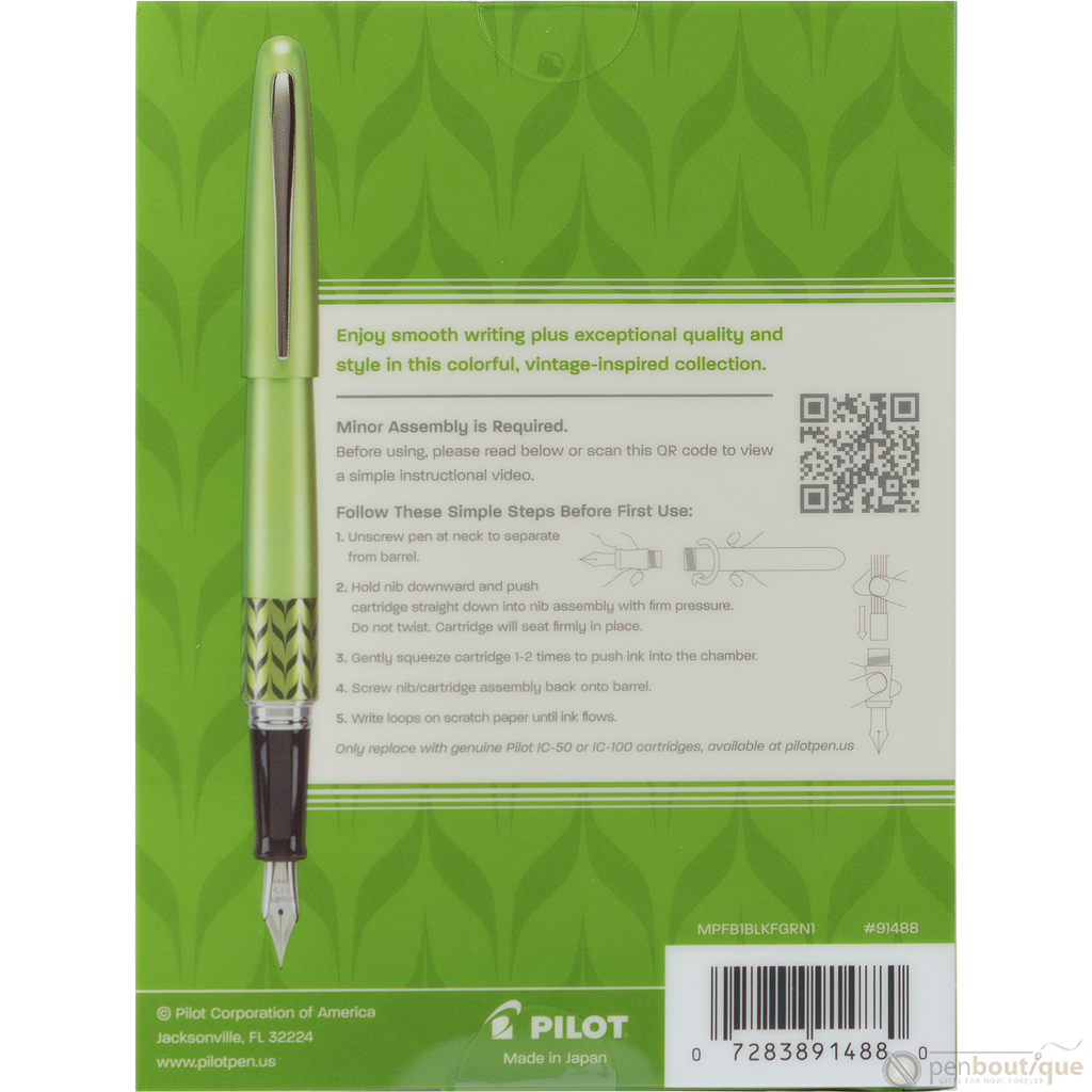Pilot Fountain Pen - MR Collection - Retro Pop - Green - Fine - Pen ...