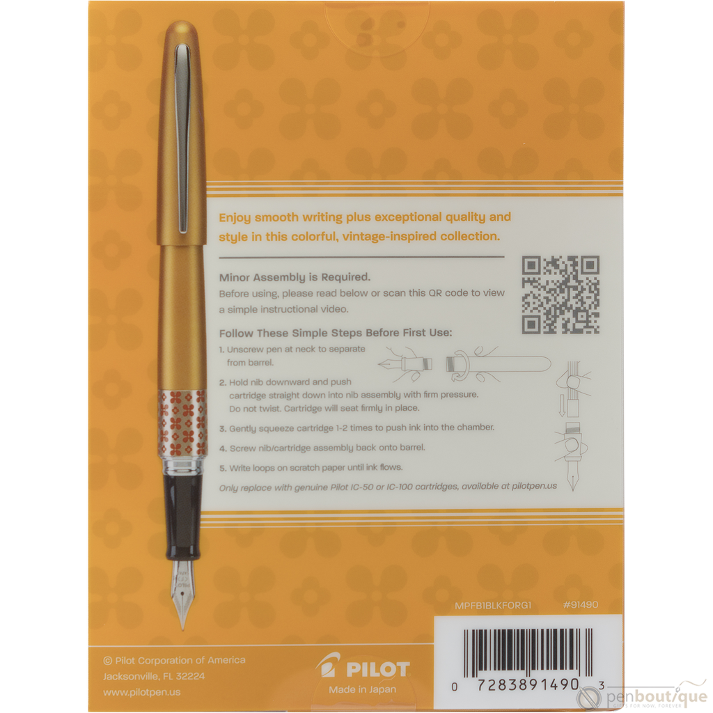 Pilot Fountain Pen - MR Collection - Retro Pop - Orange - Pen Boutique Ltd