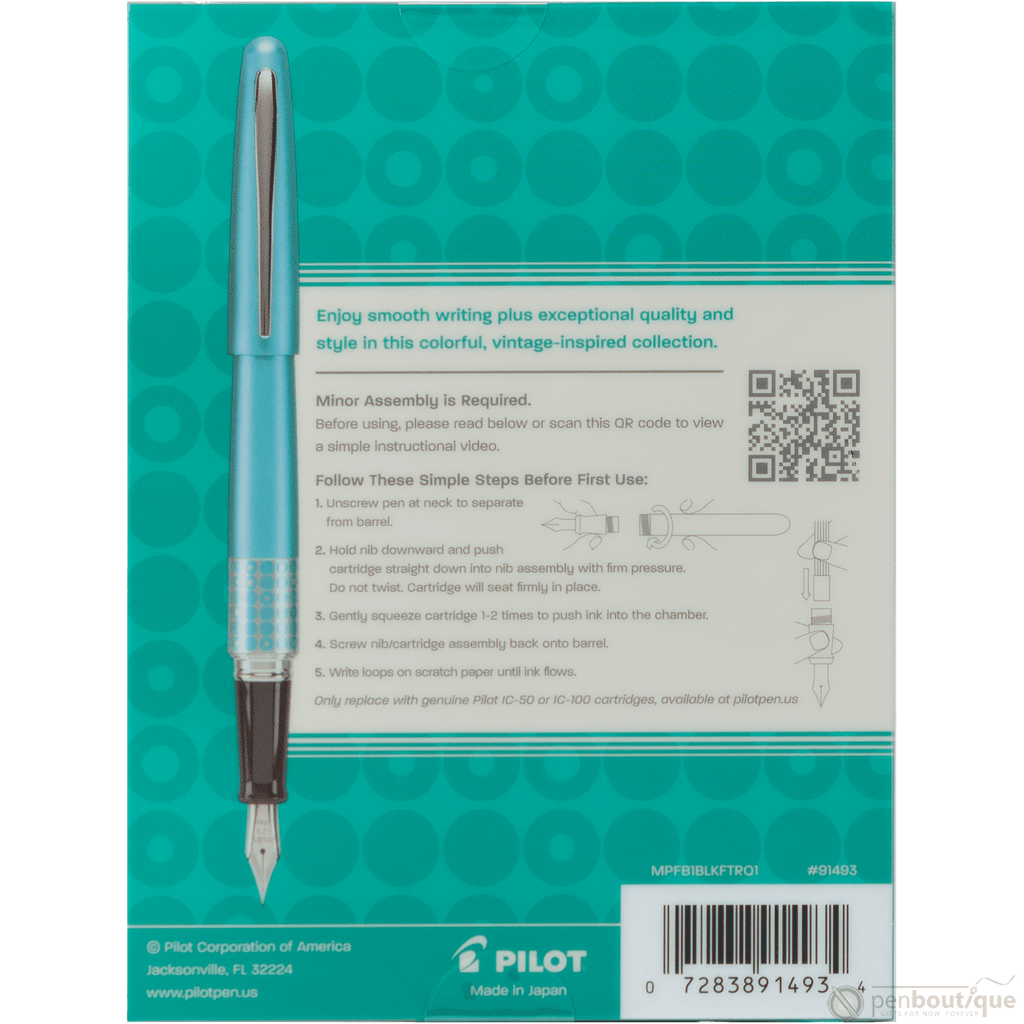 Pilot Fountain Pen - MR Collection - Retro Pop - Turquoise - Pen ...