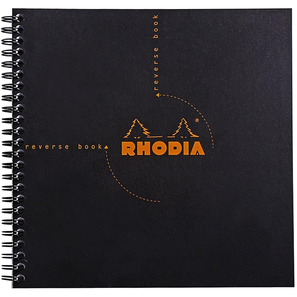 Rhodia Wirebound Black Reverse Book 8 1/4 x 8 1/4