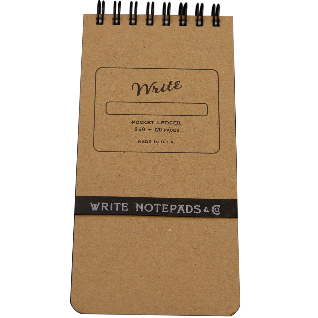 Write Notepads & Co. Pocket Notebook - Ledger - Kraft - Pen Boutique Ltd