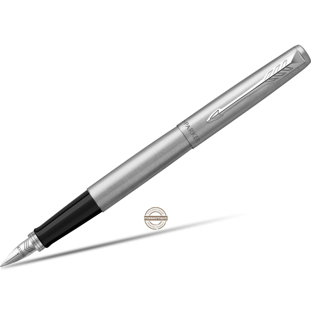 Parker Jotter Fountain Pen - Chrome Trim - Stainless Steel - Pen Boutique Ltd