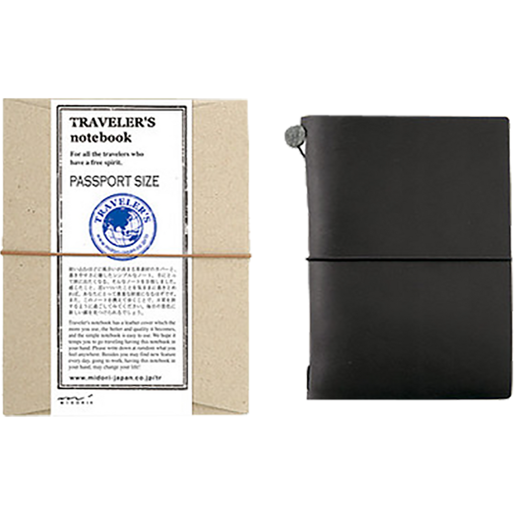 Traveler's Notebook - Black - Passport Size - Pen Boutique Ltd